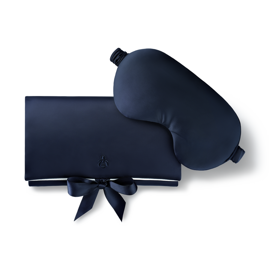 SLEEP MASK & TRAVEL POUCH ⋅ INDULGE IN AN ELEGANT SATIN SLEEP MASK AND ...